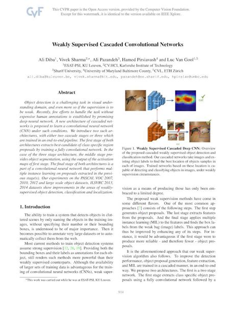 pdf weakly supervised cascaded convolutional networks · weakly