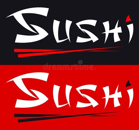 Caligrafía Del Sushi Letras Dibujadas Mano Palillos Que Llevan A Cabo