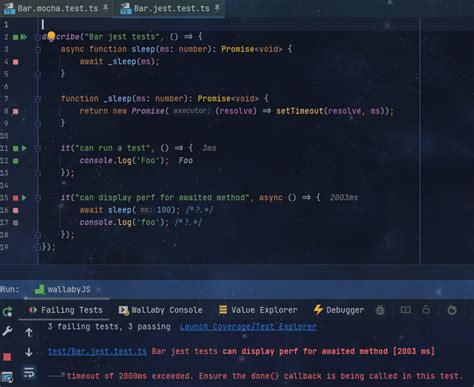 performance comments on awaited methods not showing · issue 2782 · wallabyjs public · github