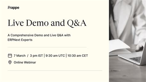 Erpnext Weekly Webinar 6 March Frappe Events