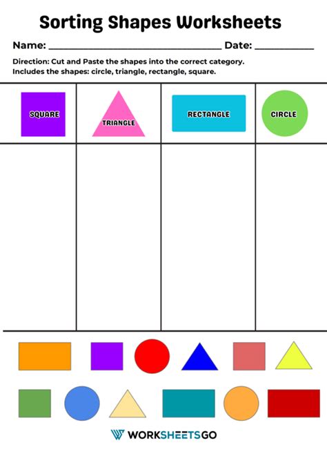 Sorting Shapes Worksheets WorksheetsGO