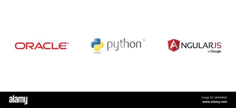 Oracle Python Angular Js Collection Of Top Brand Logo Stock Vector