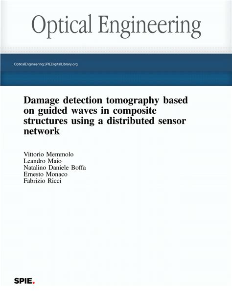 PDF Damage Detection Tomography Based On Guided Waves In Composite Structures Using A