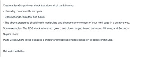 Solved Create A Javascript Driven Clock That Does All Of The