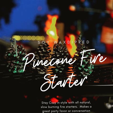 Fire Starter Pinecone Fire Starter Pinecone Soy Wax Dipped Fire Starter Slow Burning Fire