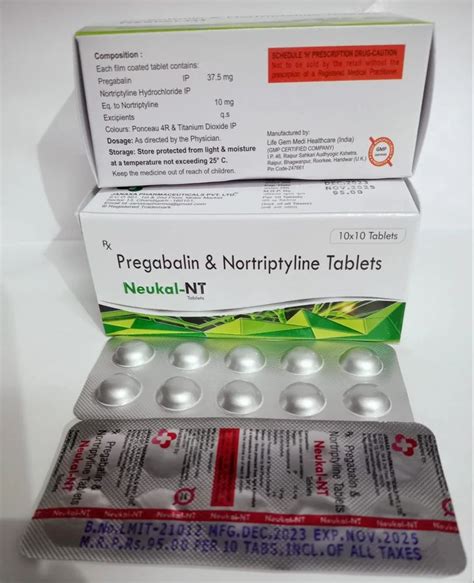 Pregabalin Nortriptyline Tablets Nervite Latest Price Manufacturers And Suppliers