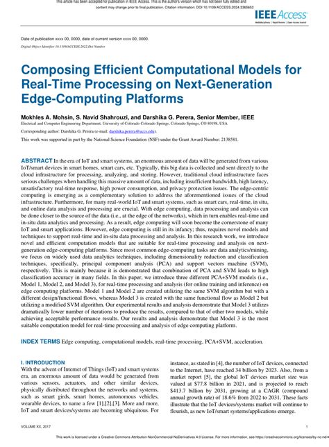 Pdf Composing Efficient Computational Models For Real Time Processing On Next Generation Edge