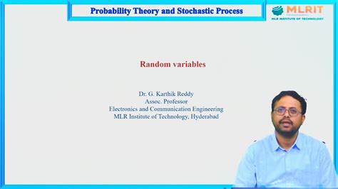 Lec09 Ptsp Random Variables By Dr G Karthik Reddy Youtube