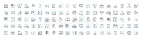 Website Optimization Vector Line Icons Set Optimization Website Seo Analytics Content