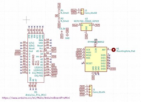 Minimal LiPo Powered Arduino Pro Mini RFM95 MySensors Node
