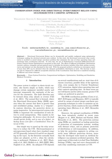 Pdf Coordination Index For Directional Overcurrent Relays Using