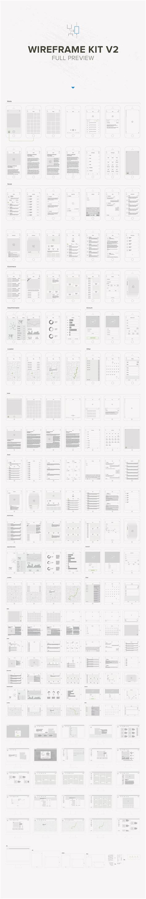 Wireframe Kit V2 By Ui8 On Creativemarket Web Development Design