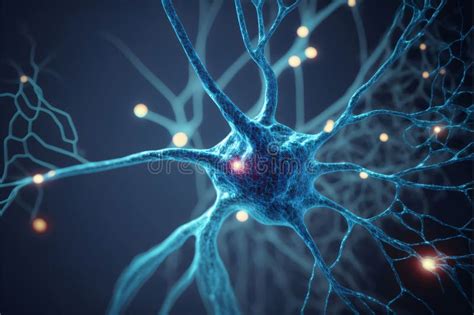 Neuron Cell 3d Illustration Neuron Cell With Neurons And Nervous