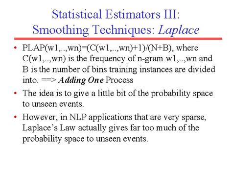 Statistical Nlp Lecture 8 Statistical Inference Ngram Models