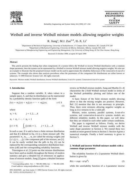 Pdf Weibull And Inverse Weibull Mixture Models Allowing Negative