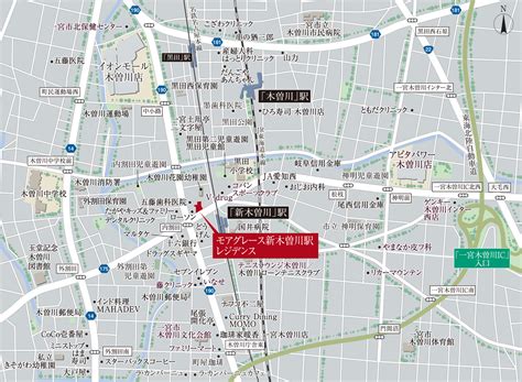 現地案内図 モアグレース新木曽川駅レジデンス 一宮市木曽川町の分譲マンション