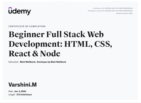 Im Thrilled To Announce That Ive Finished My Beginner Full Stack Web Development Course On