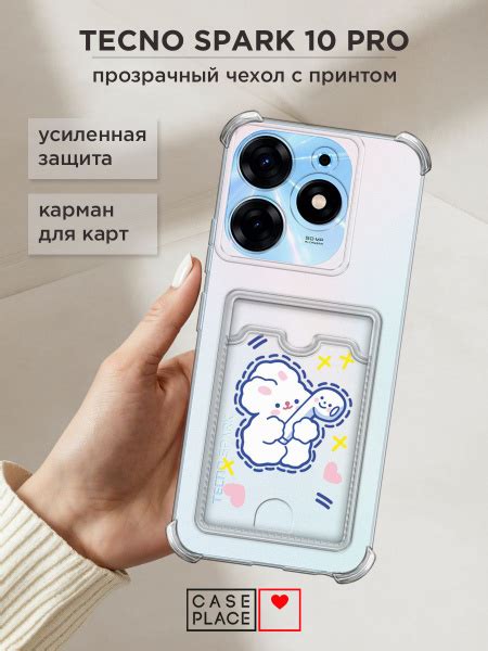 Чехол на Tecno Spark 10 Pro Текно Спарк 10 Про с картой в корейском стиле Мишка с наушником в