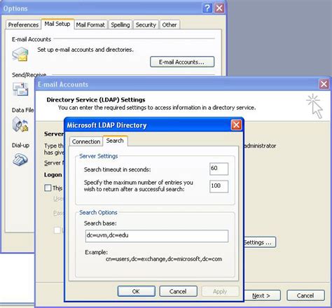 Using Microsoft Outlook 2003 Configuring Ldap