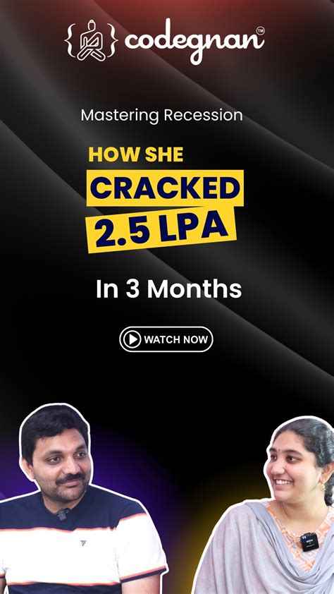 Codegnan Excel In Coding And Placement Mastering Recession How She