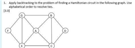 1 Apply Backtracking To The Problem Of Finding A