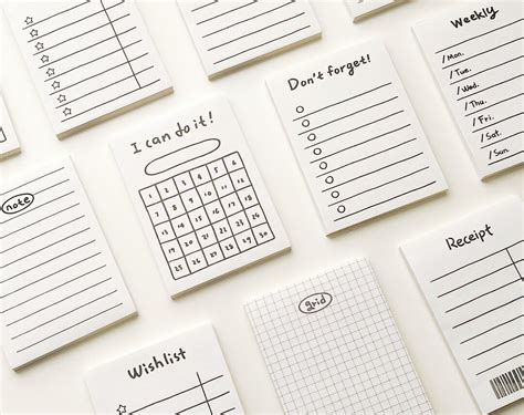 50 Sheets Memo Notes Schedule Notes Weekly Plan To Do List Tracker Review Receipt