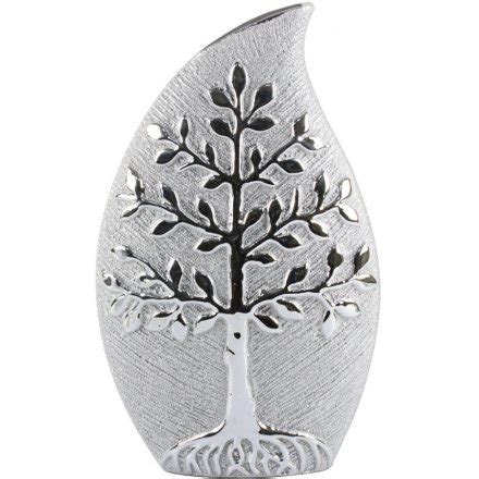 LP44996 Silver Tree Of Life Vase 35cm 49238 Homeware Jugs Vases Gainsborough