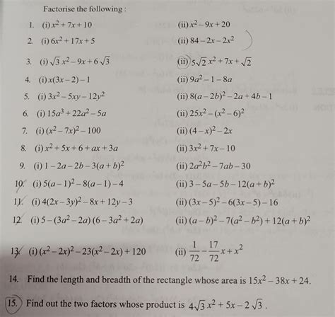 Factorization Problems And Answers Free Egg Cellent Factor