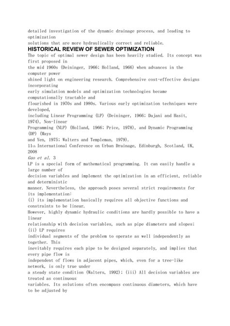 Optimal Design Of Storm Sewer Networks Docx Computer Networking
