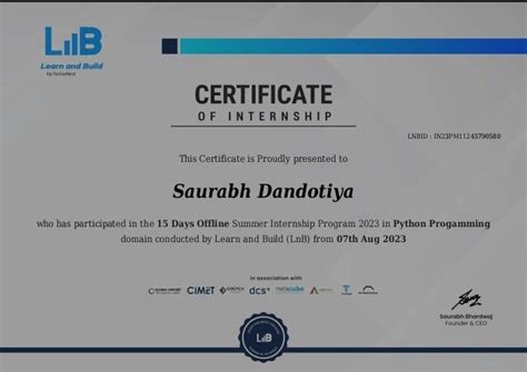 Python Coding Achievement Saurabh Dandotiya