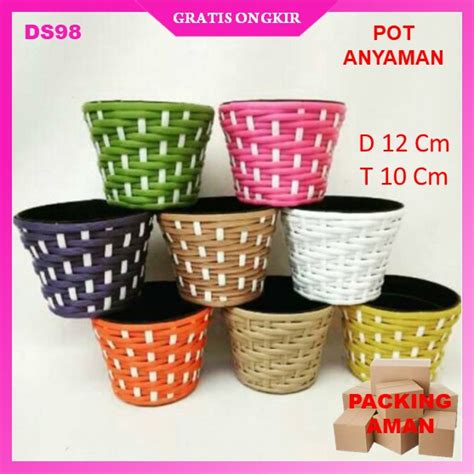 Jual Pot Tanaman Bunga Rotan Dekorasi Anyaman Sintetis D Bisa Untuk Tanaman Hidup Dan