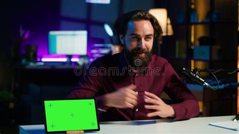 Content Creator Reviewing Mockup Digital Device Stock Video Video Of
