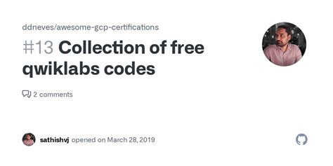 Collection Of Free Qwiklabs Codes Issue Ddneves Awesome Gcp Certifications Github