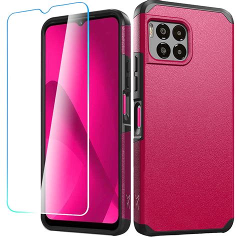 For Revvl Pro G Case Dual Layers Rugged Cover With Tempered Glass Included Walmart Com