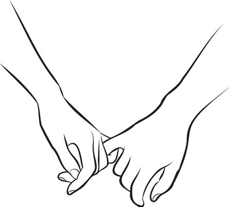 Couple Holding Hands Line Drawing 23429766 Vector Art At Vecteezy