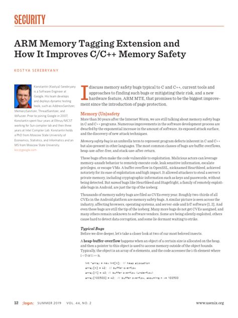 Arm Memory Tagging Extension And How It Improves C C Memory Safety