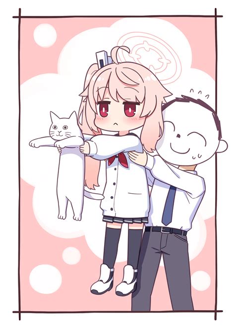 Sensei Doodle Sensei And Natsu Blue Archive Drawn By Harada Sansei Rain Danbooru