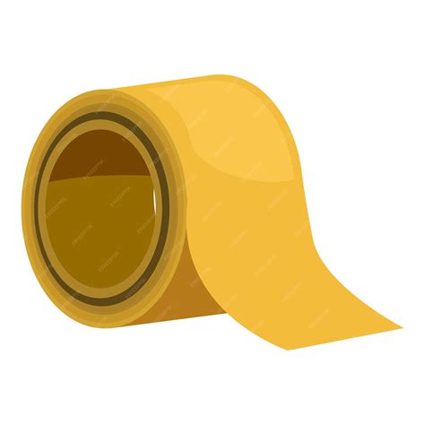 Premium Vector Yellow Duct Tape Roll Unrolling To Stick And Fix