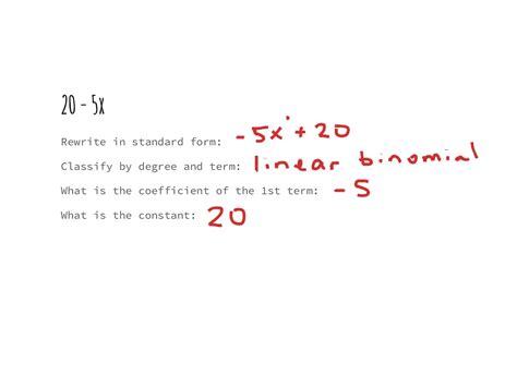 Classifying Polynomials Math Algebra Showme