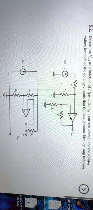 5 2 Determine Vout As A Function Of I Provided By A Current Source And The Resistor Values