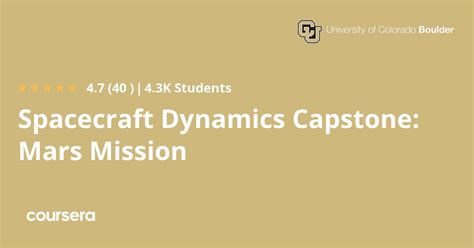 Spacecraft Dynamics Capstone Mars Mission Coursya