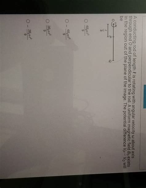 A Conducting Rod Of Length ℓ Is Rotating With Angular Velocity ω About Ax