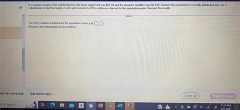 Solved In A Random Sanple Of Skx Mobile Devices The Mean