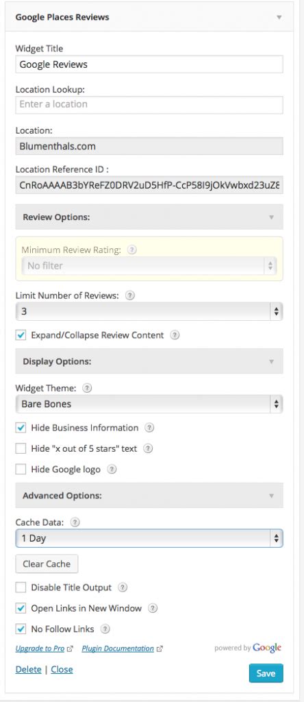A Plug In For Adding Google Reviews To Your WordPress Blog