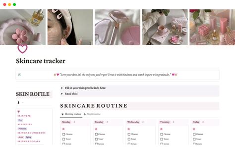 Skincare Tracker Template Notion Marketplace