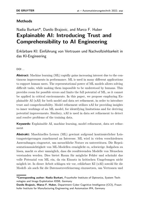 pdf explainable ai introducing trust and comprehensibility to ai