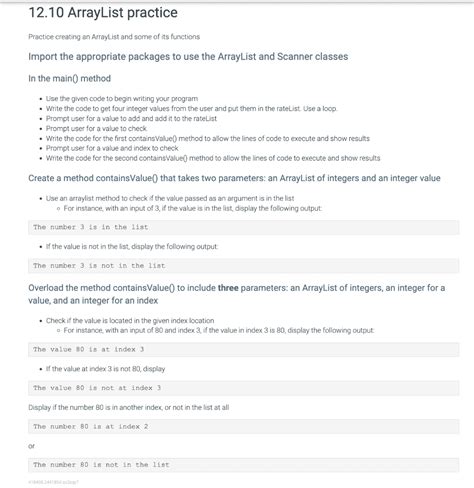Solved 1210 Arraylist Practice Practice Creating An