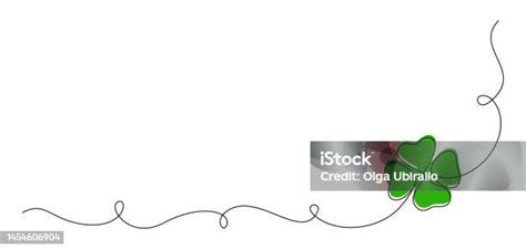 네 잎 클로버의 하나의 연속 선 그리기 간단한 선형 스타일의 행운을 빕니다 꽃 기호 편집 가능한 획의 웹 배너 성 패트릭 데이에 대한 개념 낙서 벡터 일러스트 레이 션 네잎