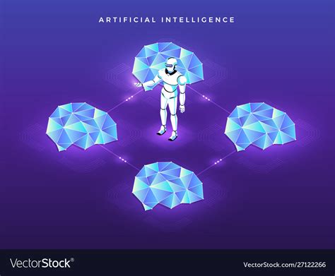 Isometric Artificial Intelligence Ai Royalty Free Vector