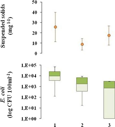 Concentration Of Suspended Solids And E Coli Measured In The Influent